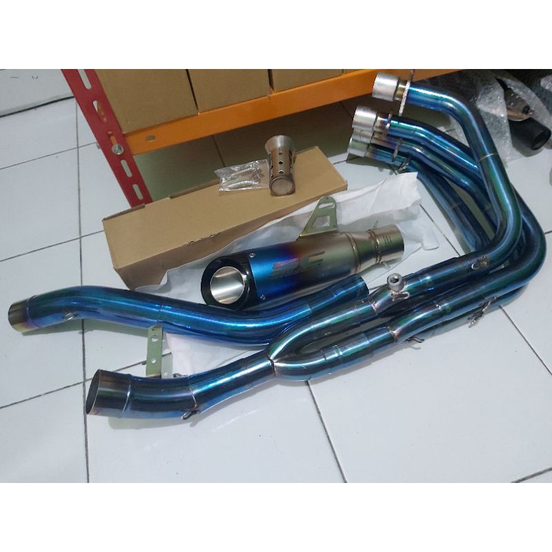 Jual Knalpot ZX25R SC PROJECT HD BLUE / BIRU IMPORT Full System ...