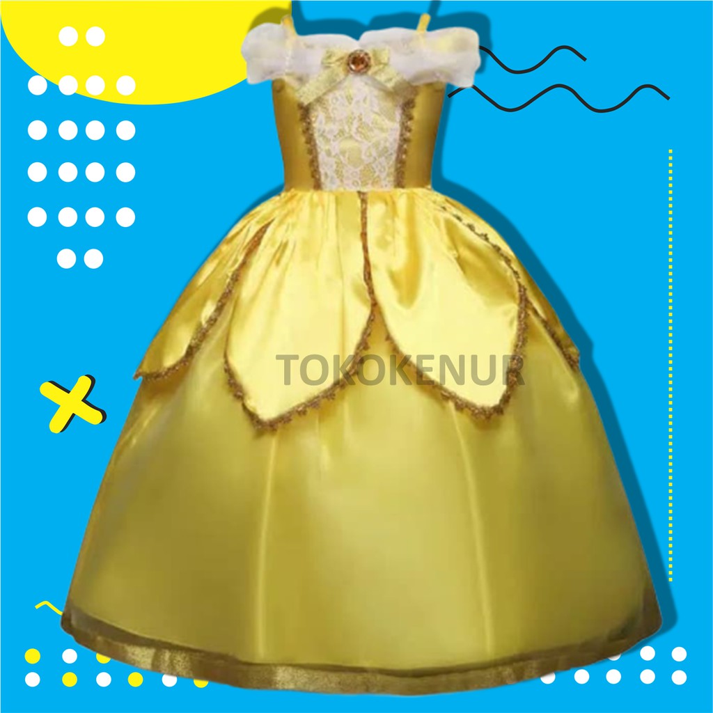 Jual Kostum Model Princess Belle Karakter Beauty and the Beast | Shopee ...
