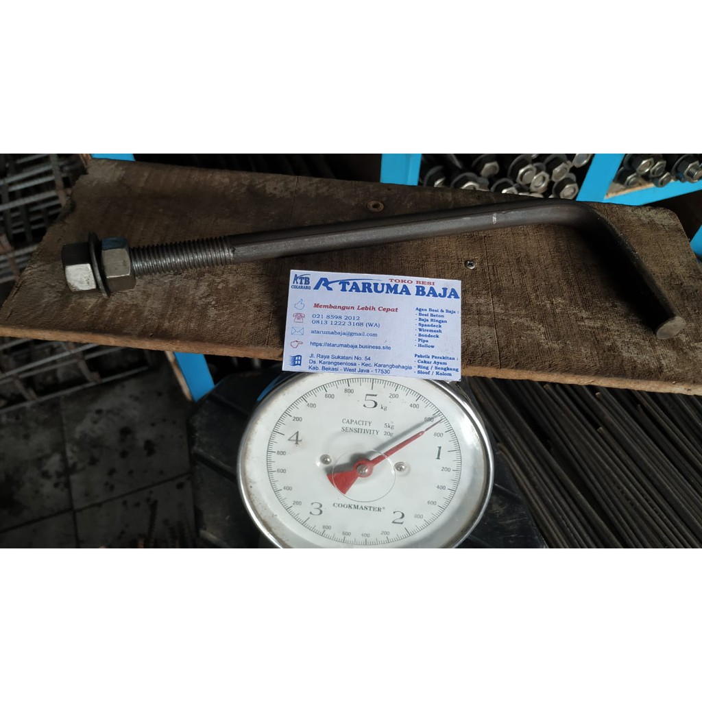Jual Angkur Beton M16 x 300 mm - Angkur Besi 5/8" x 30 cm - Angkur L ...
