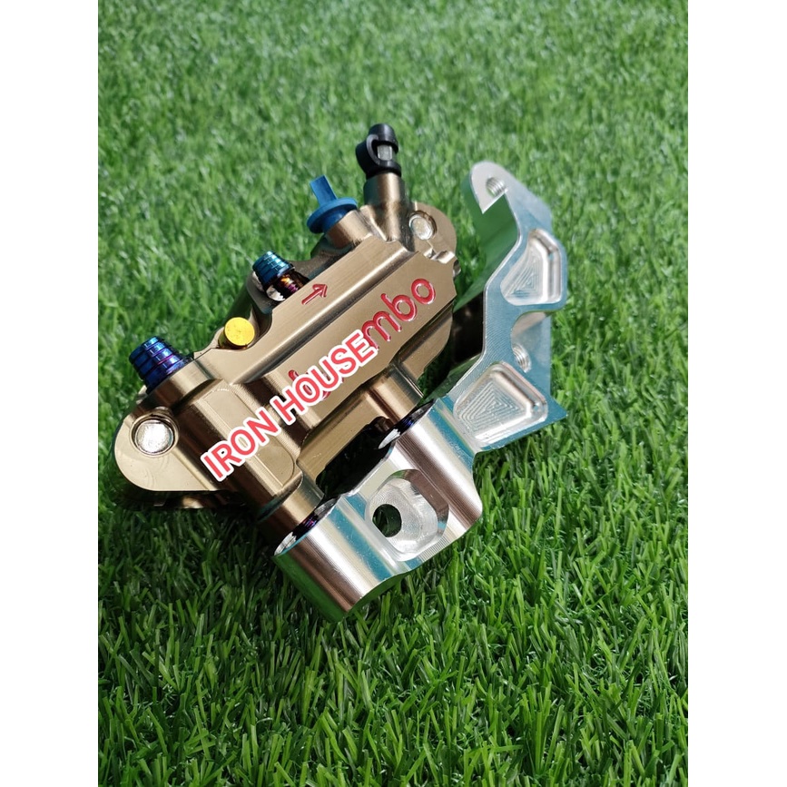 Jual kaliper monoblok 4 piston depan YAMAHA NMAX AEROX PLUS BREKET DAN BAUT | Shopee Indonesia