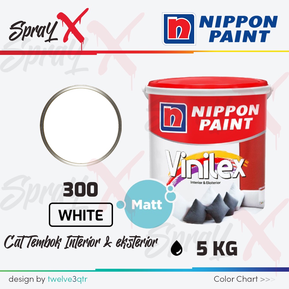 Jual NIPPON VINILEX CAT TEMBOK INTERIOR & EXTERIOR WHITE #300 5KG | Shopee Indonesia