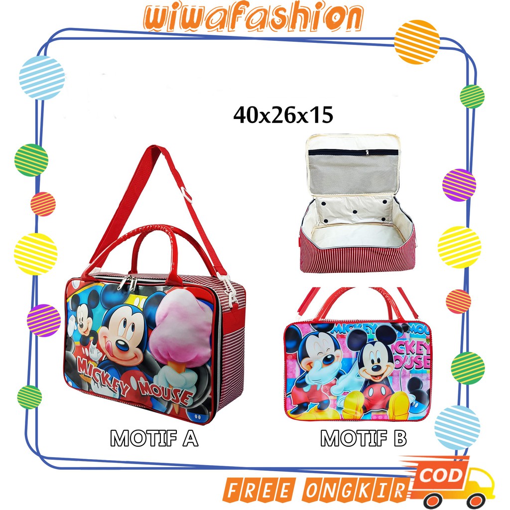 Jual Tas Koper Anak Motif Mickey Mouse/ Travel Bag Selempang Disney ...
