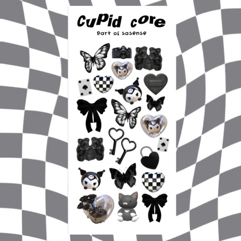 Jual [cupid core] sticker bnw aesthetic png black and white toploader ...