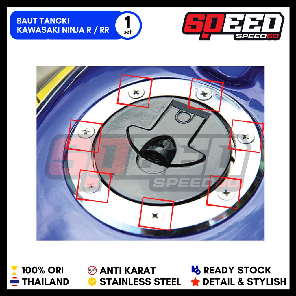 Jual Baut Tutup Tangki Ninja R Ninja RR Tutup Tangki DKT Baut Probolt Thailand Stainless Steel ...