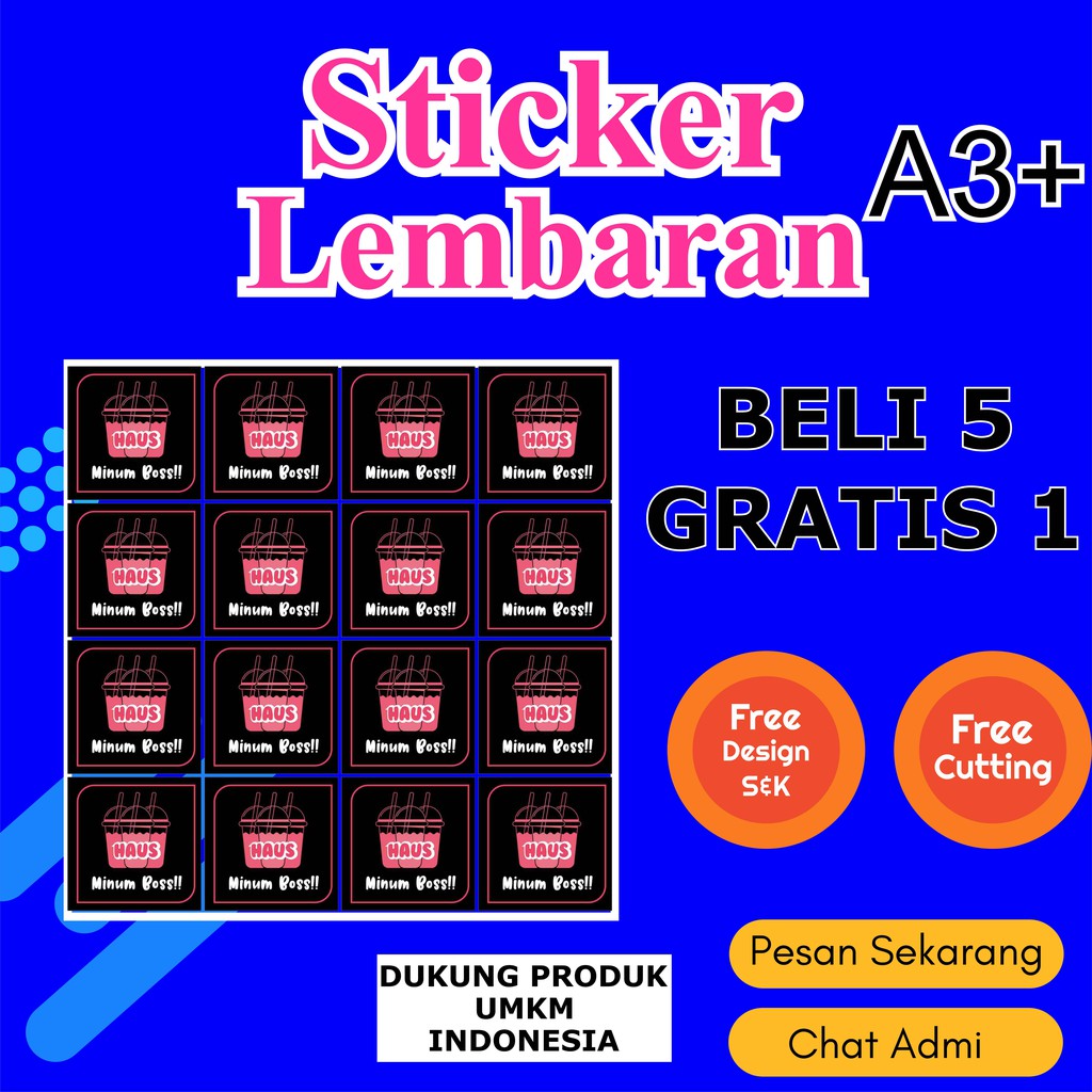 Jual Cetak stiker, Bulat, Kotak, Oval, Makanan, Mininuman, segel ...