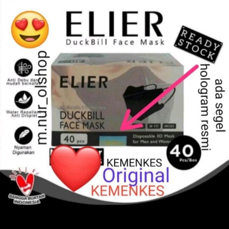 Jual Masker Duckbil Duckbill Dukbil Facemask 3ply Garis (50pcs) Hitam ...