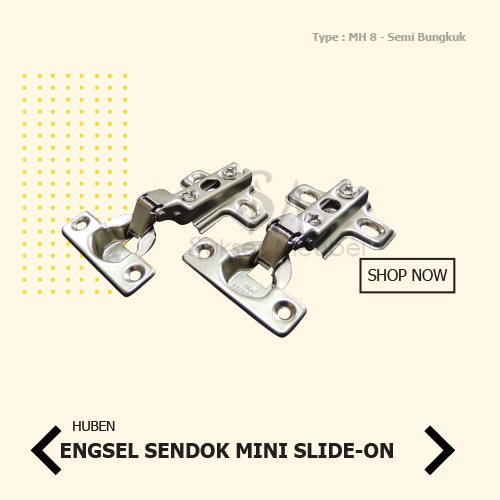 Jual MH - 8 SEMI BUNGKUK ENGSEL SENDOK MINI HUBEN SLIDE-ON ( 1 pasang ...