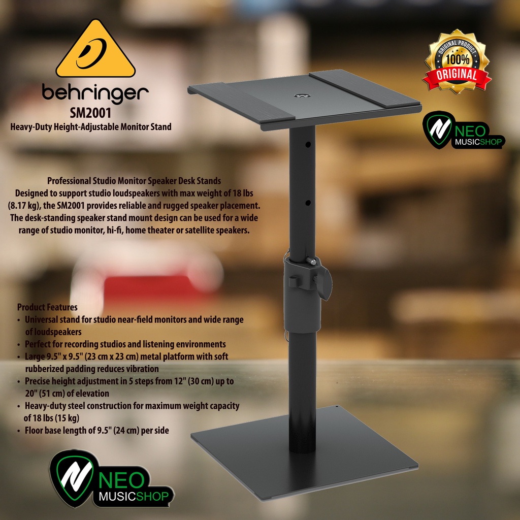 Jual Behringer SM2001 Heavy-Duty Height-Adjustable Monitor Stand ...