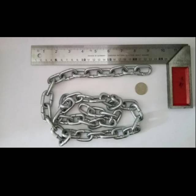 Jual RANTAI BESI GALVANIS 1/4" 6MM PERMETER | Shopee Indonesia