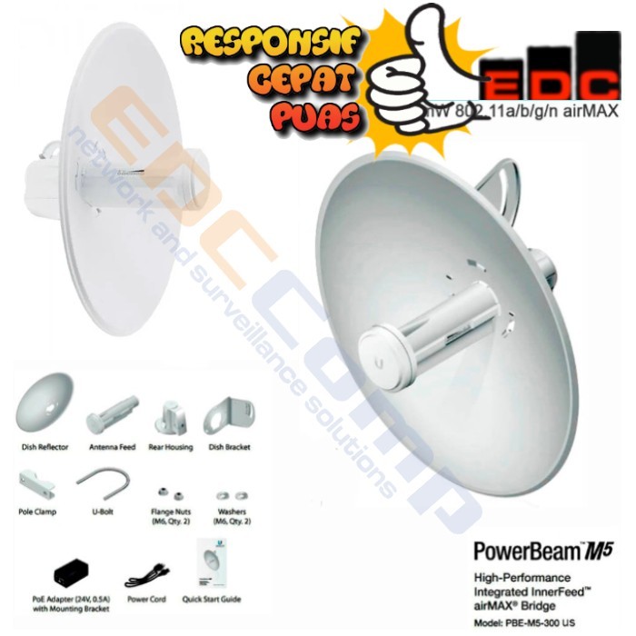 Jual Ubiquiti PBE-M5-300 Power Beam M5-300 UBNT PBE M5 300 | Shopee ...