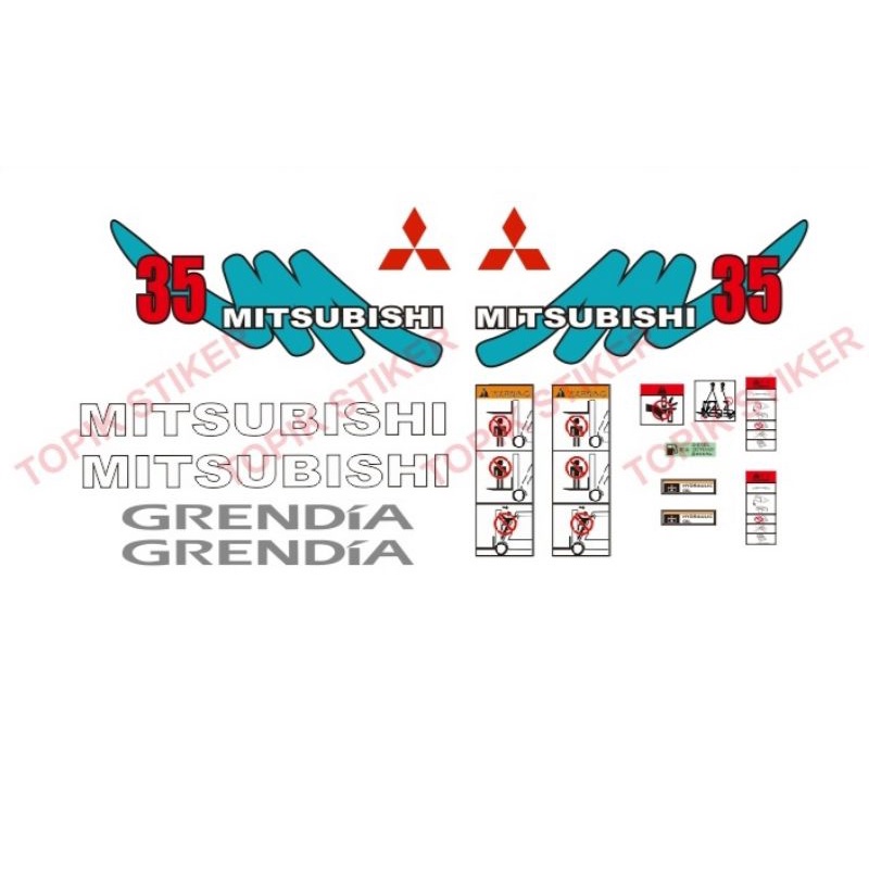 Jual Stiker FORKLIFT MITSUBISHI Grendia 35/3,5, Stiker Alat Berat ...