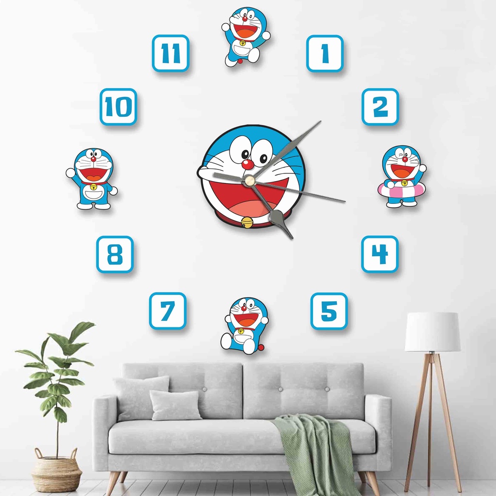 Jual Jam Dinding Besar Karakter Doraemon / Hiasan Dinding Kamar Anak / Jam Dinding Jumbo ...