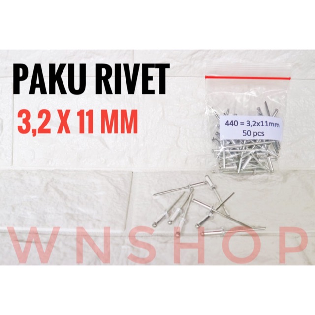 Jual Paku Rivet Tipe 440 3,2 x 11mm - Blind Rivet Rifet Ripet | Shopee ...
