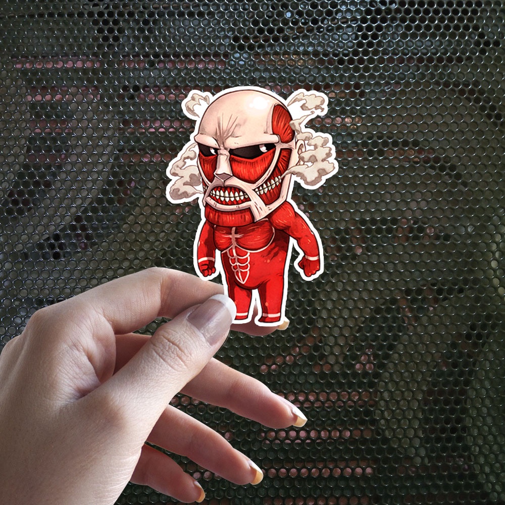 Jual Sticker Decal Vinyl Tahan Air Colossal Titan Chibi Attack on Titan ...