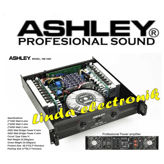 Jual power ashley hm1000 ashley hm 1000 garansi resmi original | Shopee ...
