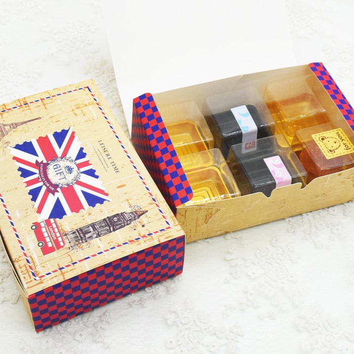 Jual Karton box motif "England" kotak packing kue cookies roti mika ...