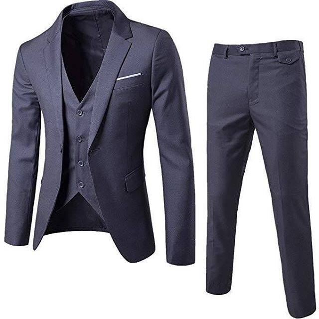 Jual Jas Pria Formal Satu Set, Jas Pria Abu Setelan, Jas Pria Slim fit ...
