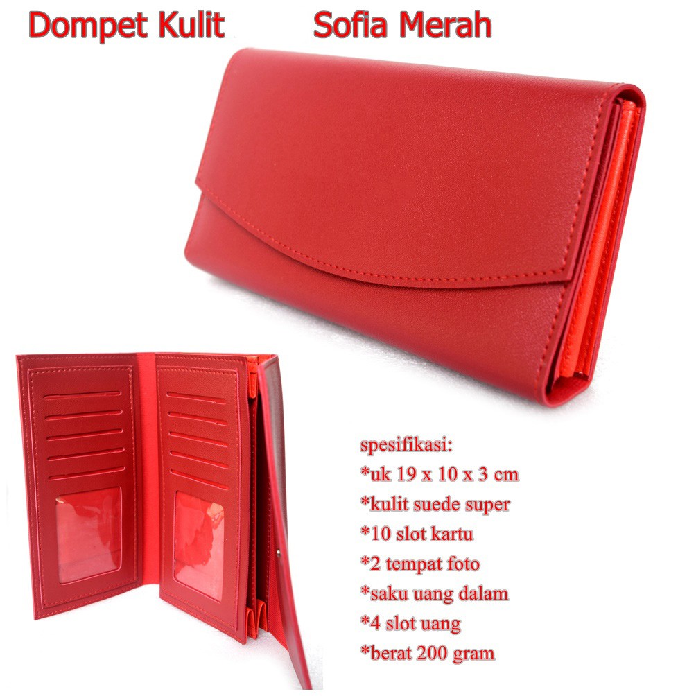 Jual dompet kartu unisex sofia saishi merah soft | Shopee Indonesia