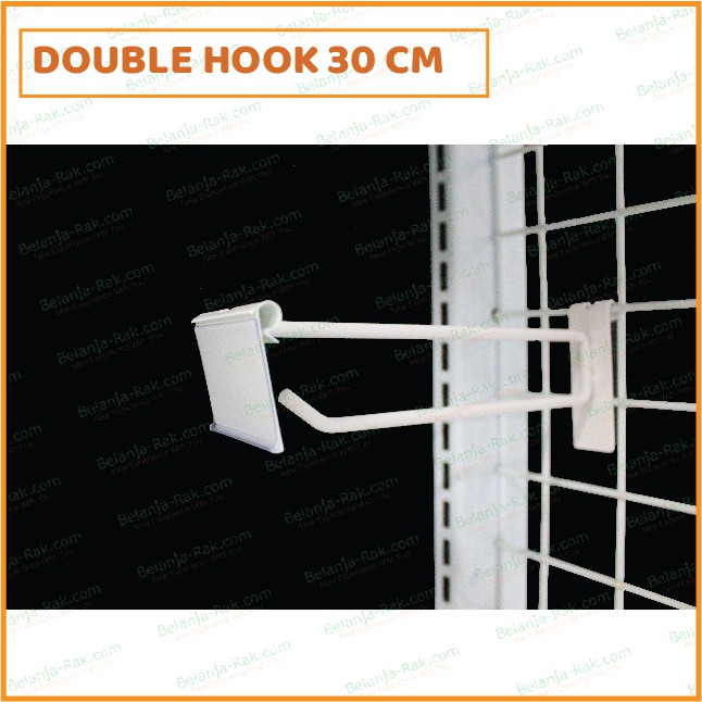 Jual DOUBLE HOOK 30 CM CANTOLAN UNTUK RAK DISPLAY PRODUK | Shopee Indonesia