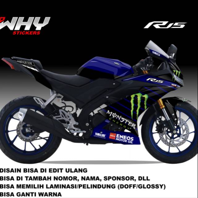 Jual Decal Stiker Dekal Sticker R15 V3 Desain Fiat Yamaha Moto GP ...