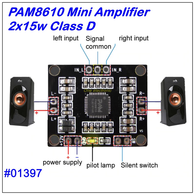 Jual Module Pam8610 Mini Amplifier 2x15 Watt Class D Audio Stereo Ampli | Shopee Indonesia