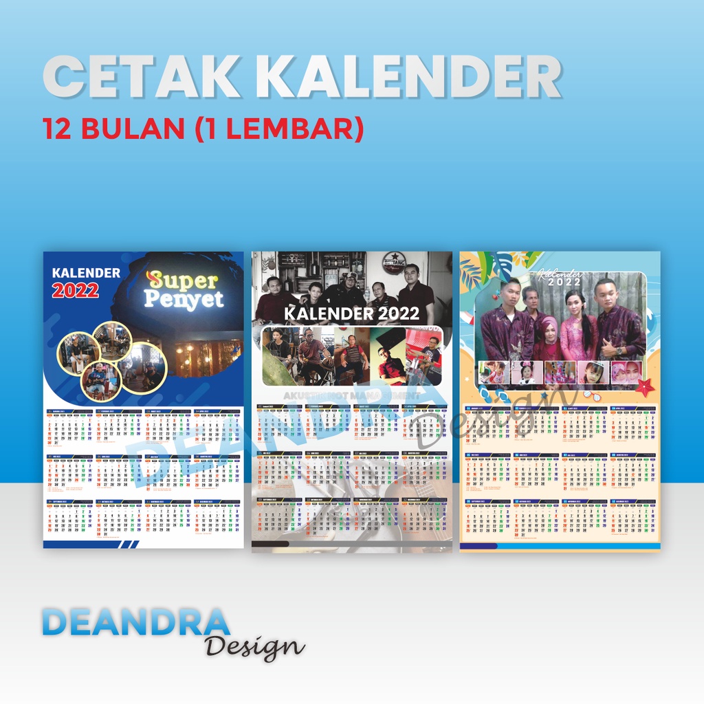 Jual CETAK KALENDER 2022 CUSTOM FREE DESAIN TEMPLATE TANPA MINIMAL ...