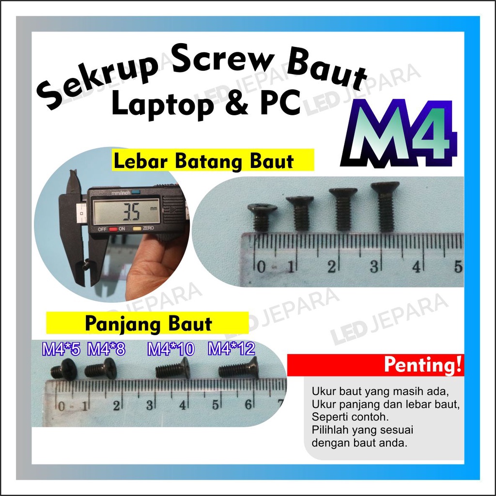 Jual Screw Laptop Asus Baut Casing Laptop Lenovo Sekrup Hardisk Baud ...