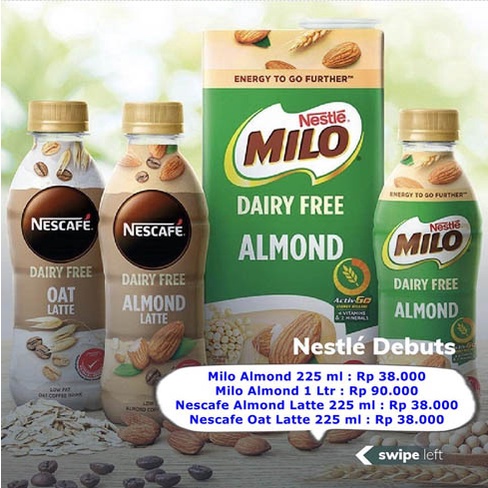 Jual MILO ALMOND 225 ML NESCAFE OAT NESCAFE ALMOND 225ML | Shopee Indonesia