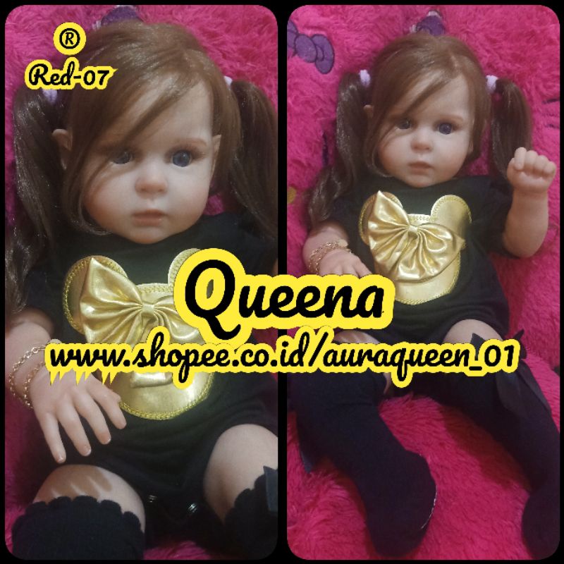 Jual Reborn Doll 55cm Handmade Silicone Reborn Baby Doll with Mohair ...