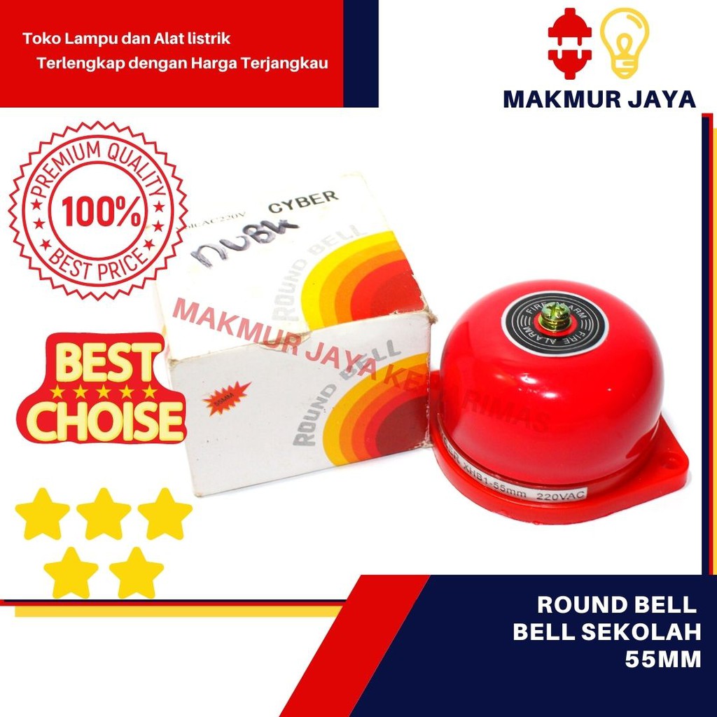 Jual Round Bell mini 55MM Bell Listrik/Bell Kring/ bell sekolah 55mm ...