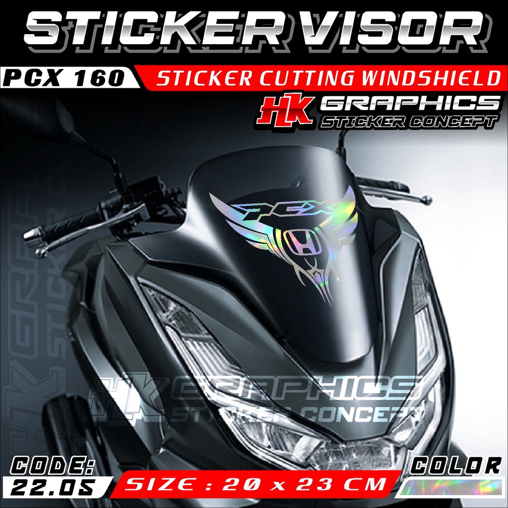 Jual HK Graphic Cutting Sticker Variasi Visor Wingshield PCX 160 Stiker Motif Sayap Keren KODE ...