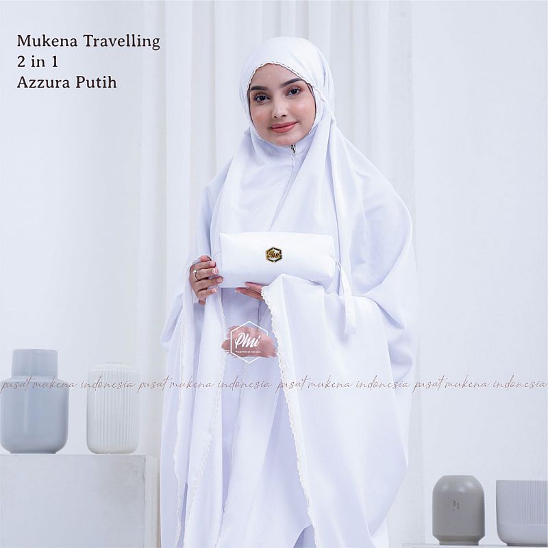 Jual Mukena Katun 2in1 Dewasa Polos Travel Traveling dengan Tas Pouch ...
