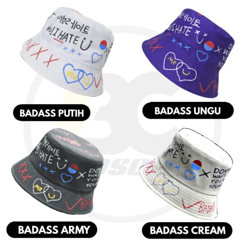 Jual TOPI BUCKET KOREA SABLON TOPI BUCKET MURAH topi bucket bolak balik ...