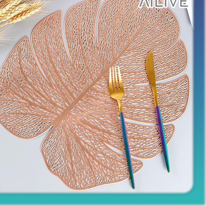 Jual 6.6 Brand Placemat PVC Motif Daun Table Mat Love Tatakan Piring ...