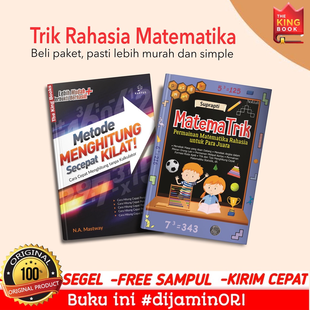 Jual Paket 2 buku metode menghitung secepat kilat & matematrik trik ...