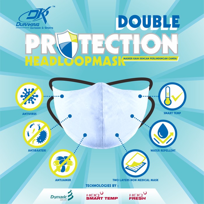 Jual Masker Kain Anti Virus DK DOUBLE PROTECTION HEADLOOP MASK REGULER ...