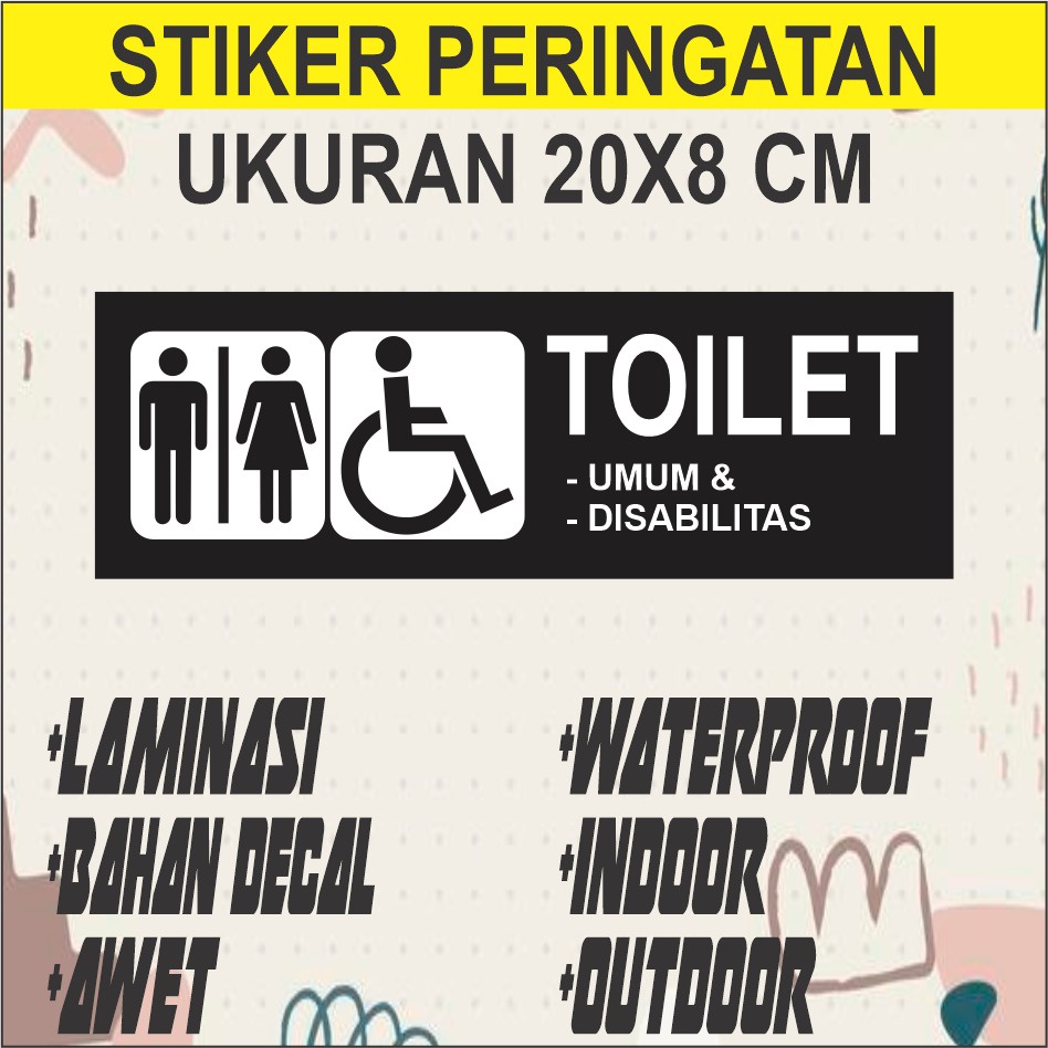 Jual Stiker Toilet Sticker KANTOR RUANG TUNGGU Peringatan Waterproof ...
