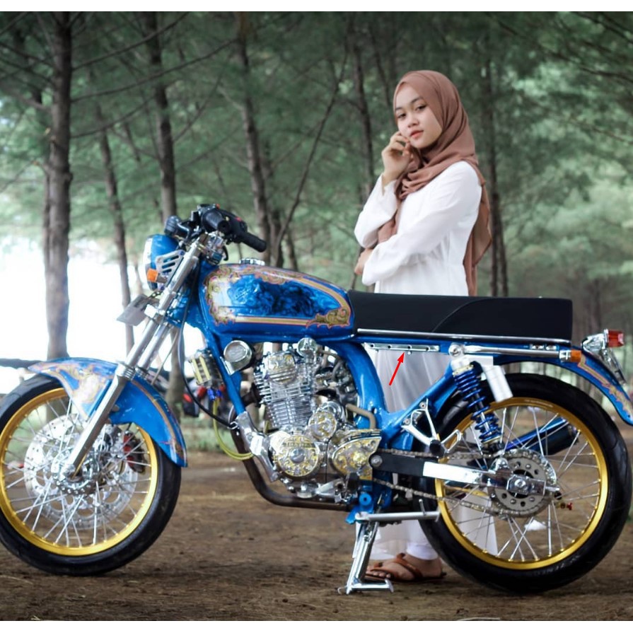 Jual Tempat box dudukan Aki cb100 cb racing cb herex full krom panjang | Shopee Indonesia