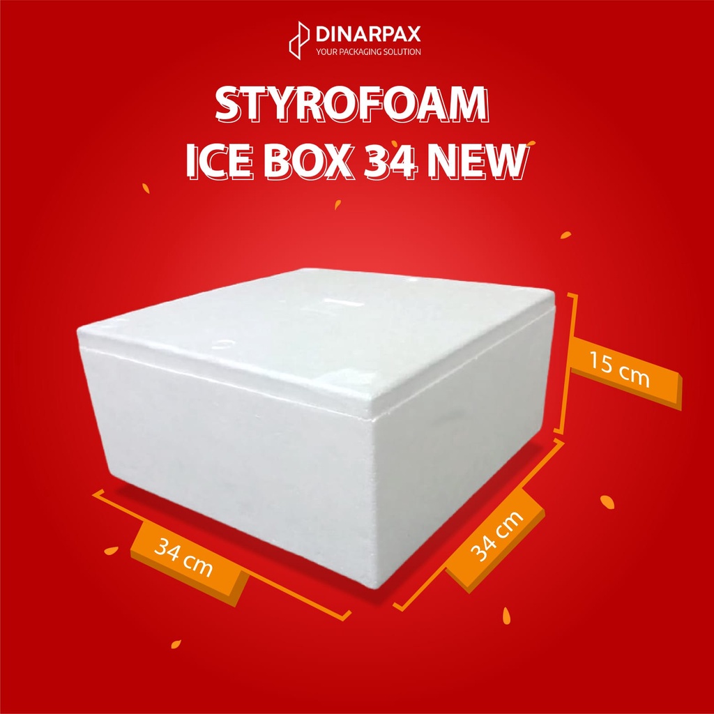Jual STYROFOAM ICE BOX 34 NEW 34X34X15,5CM / STYROFOAM BOX KUE / BOX ...