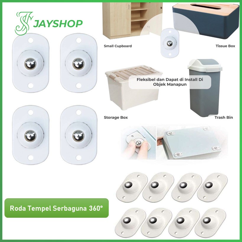 Jual Roda Tempel Stainless 360 Derajat Putar Serbaguna Roda Storage Box ...