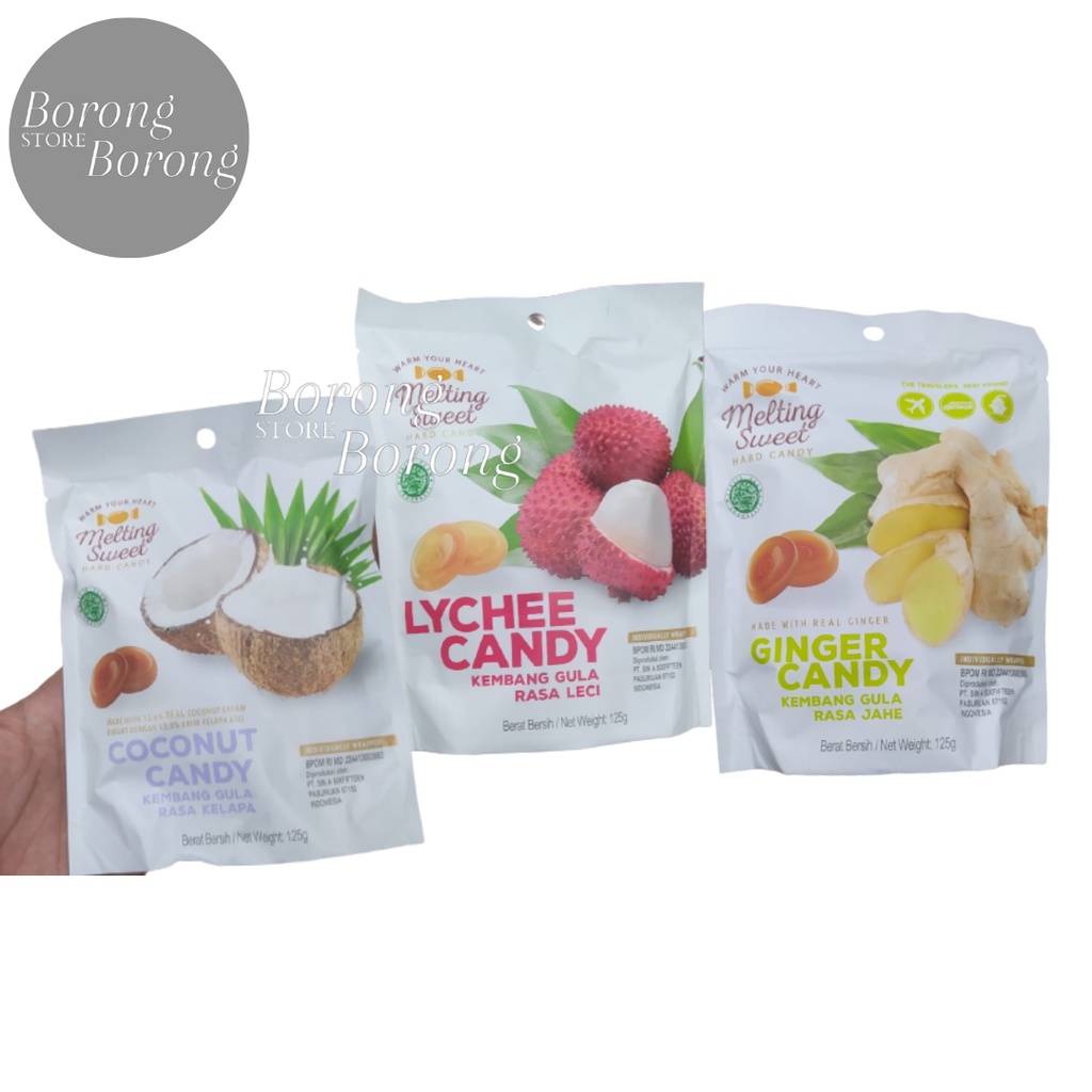 Jual Melting Sweet Permen Kembang Gula Rasa Leci, Kelapa dan Jahe (Hard ...
