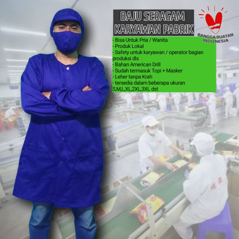 Jual Seragam Kerja / Seragam Karyawan Produksi Pabrik / Baju kerja ...
