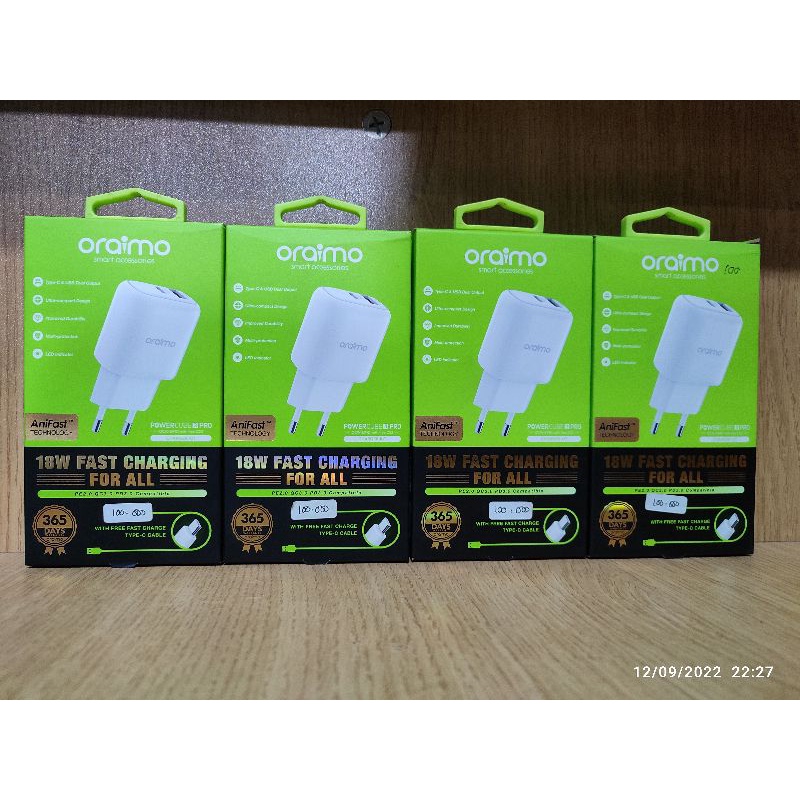 Jual CHARGER ORAIMO ORIGINAL DUAL PORT FAST CHARGING | Shopee Indonesia