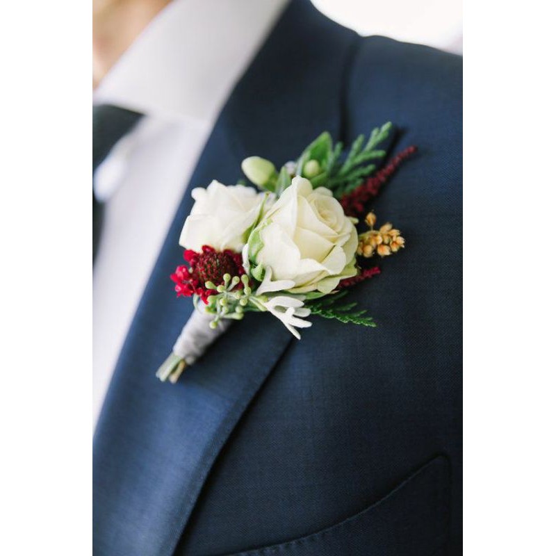 Jual BJ5 Boutonier Bunga Jas Pengantin / Bross mawar jas | Shopee Indonesia