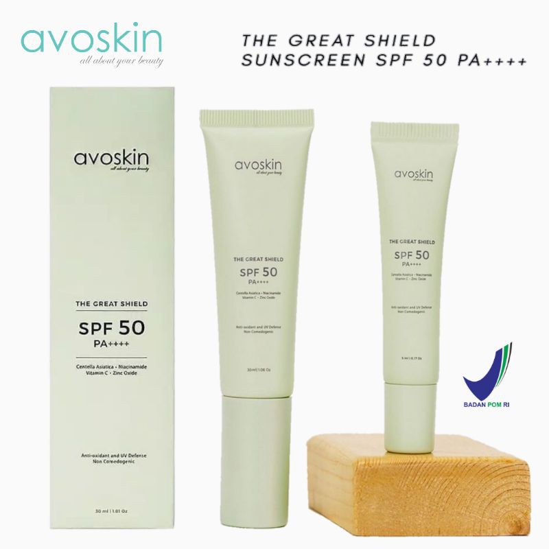 Jual BPOM-AVOSKIN THE GREAT SHIELD SUNSCREEN SPF 50 PA++++ | Shopee ...