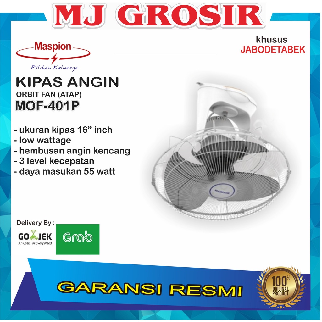 Jual KIPAS ANGIN ORBIT FAN MASPION MOF 401 P MOF401P ORBIT FAN ATAP | Shopee Indonesia