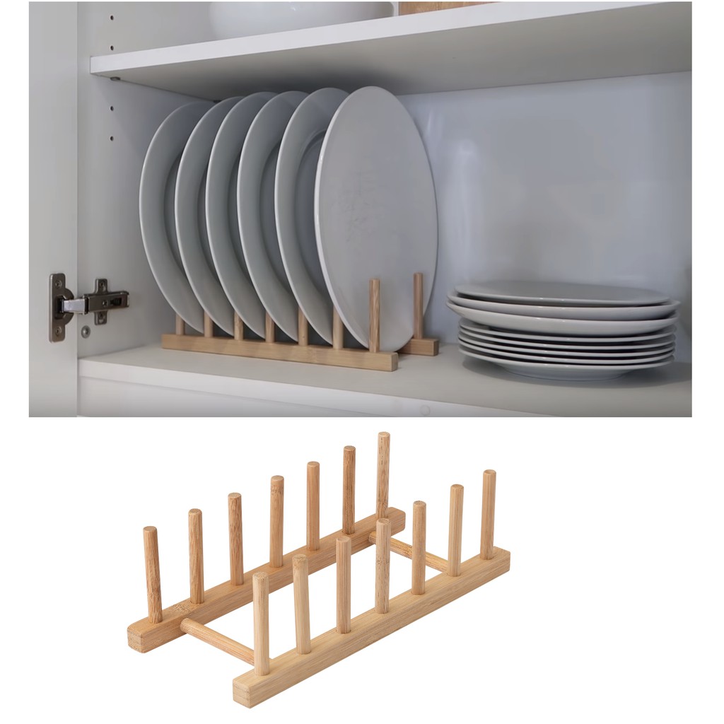 Jual Rak Piring Kayu Tempat Piring Wooden Kitchen Plate Rack | Shopee ...