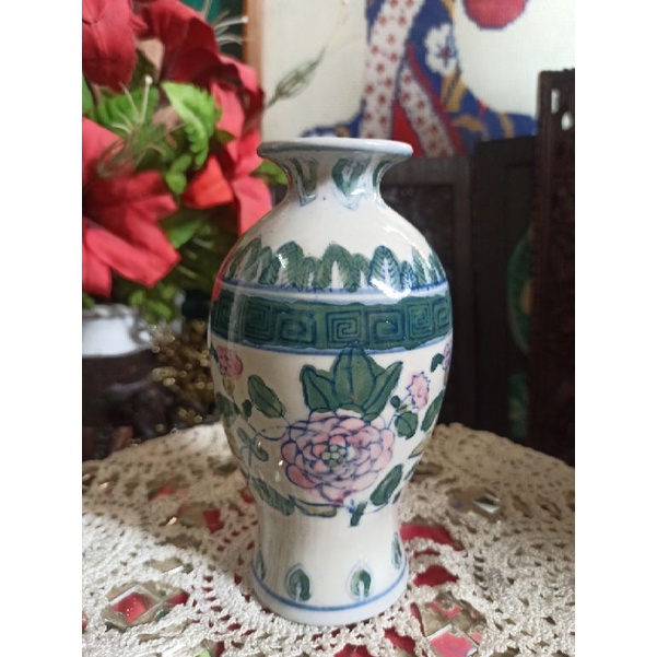 Jual Guci Antik Oriental Lukisan bunga Jadul keramik porselen mulusT:16 ...