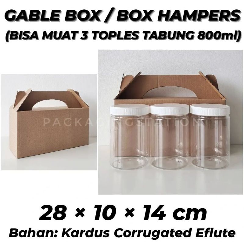 Jual GABLE BOX 28x10x14 / BOX TOPLES TABUNG 800ml / BOX TOPLES ISI 3 ...