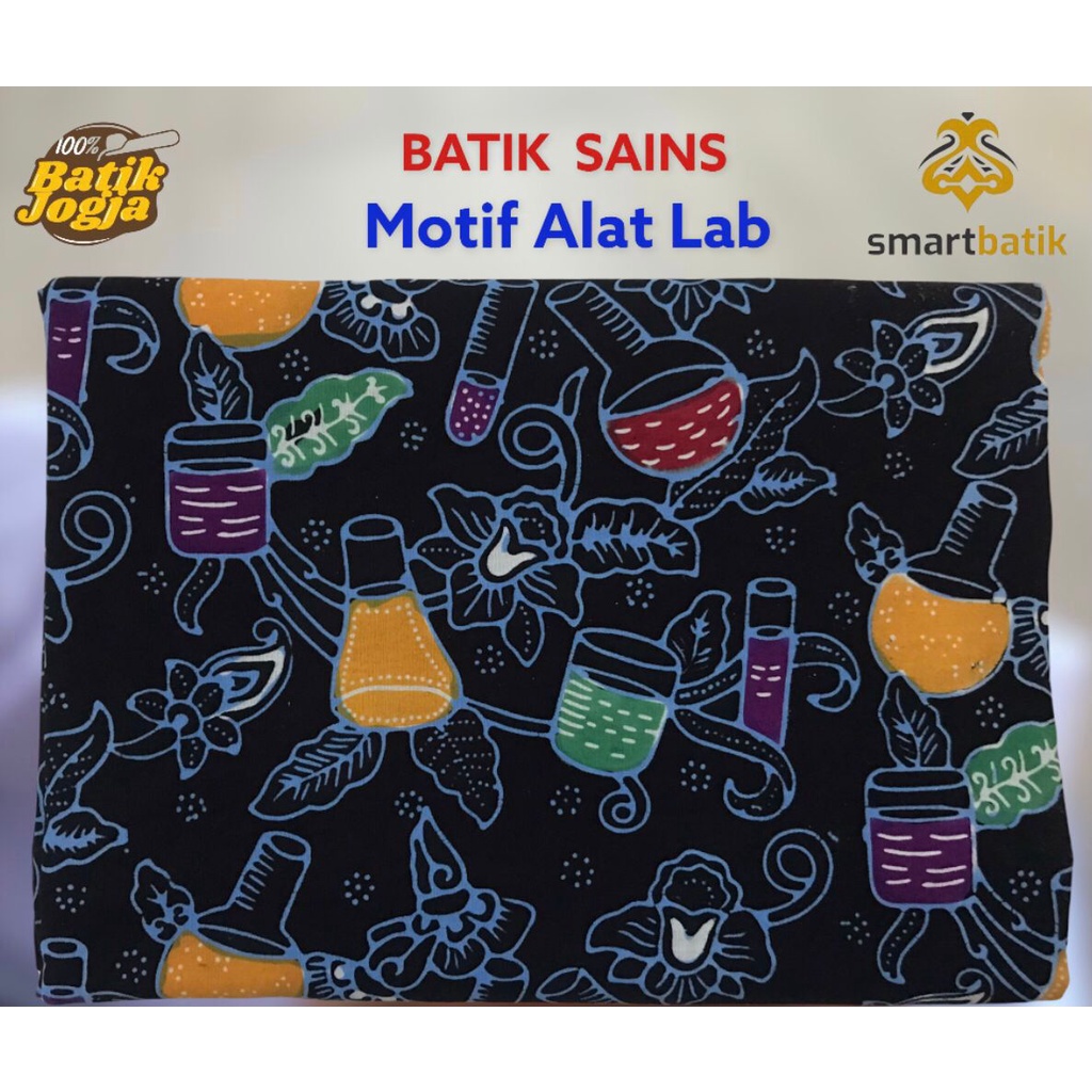 Jual Pre Order Batik Kimia Motif Alat Lab Hitam Biru (Batik Tulis ...